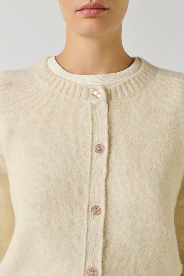 Lyne Cardigan - Ecru Alpaca Fluffy Women's - Soeur