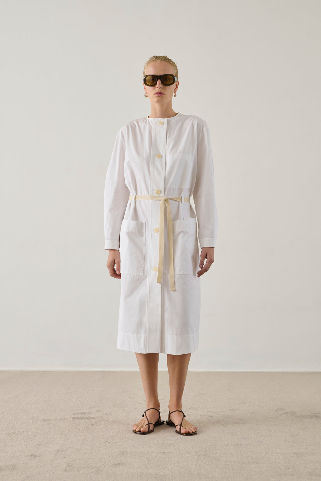 Helie Dress - White - Cotton - Woman